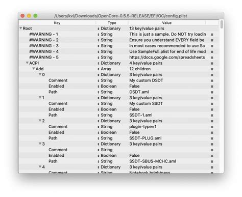 Propertree Un Editor Di File Configplist Di Opencore Software Macos86