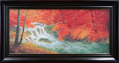 Yahoo オークション 奥田元宋秋渓淙々真作保証 絵画 北海