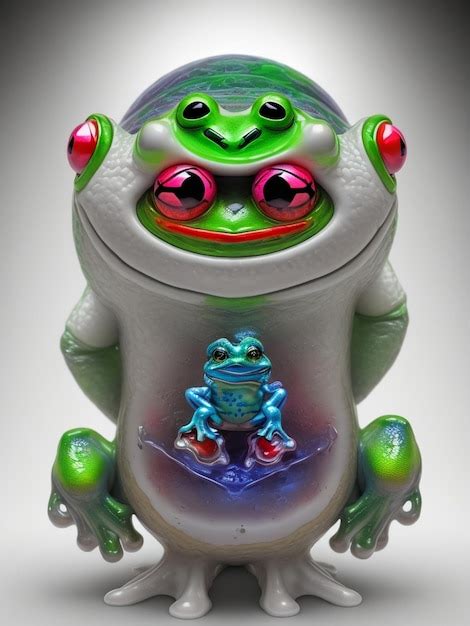 Premium Ai Image Cute Alien Art Prints 3d Render Cute Alien Png