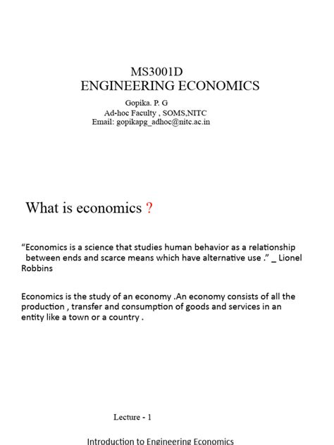 Engineering Economics Pdf Economics Economies