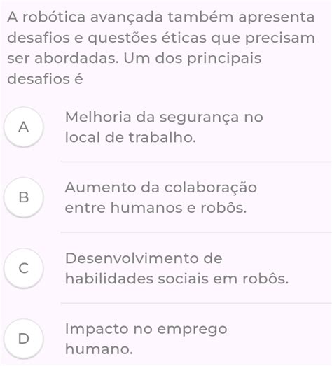 Resolvidoa Robótica Avançada Também Apresenta Desafios E Questões