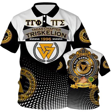 Tau Gamma Phi Triskelion 54 Anniversary Frat Shirt Polo Shirt Full