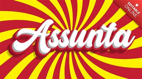 Assunta Vintage 3d On Sunburst Background Text Effect Generator