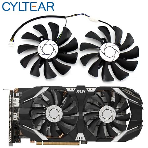Pc냉각팬 쿨러 호환 그래픽 카드 교체용 팬 Msi Gtx 1060 Oc 6g 960 P1 티몬