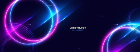 빛나는 네온 빛 효과와 함께 추상적인 미래주의적 배경 프리미엄 벡터