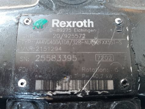 Bosch Rexroth Variable Displacement Axial Piston Pump Aa4vg40 Dirtworx