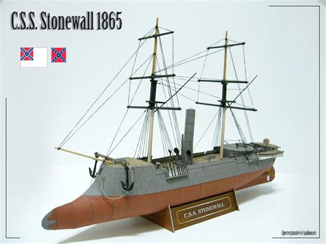 1 200 Confederate Warship Css Stonewall Paper Model Ecardmodels