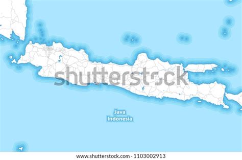 Twotoned Map Island Java Indonesia Largest Stock Vector Royalty Free Shutterstock