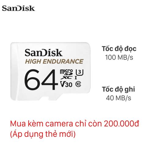 Thẻ Nhớ Chuyên Camera Sandisk Microsd 64gb Class 10u3