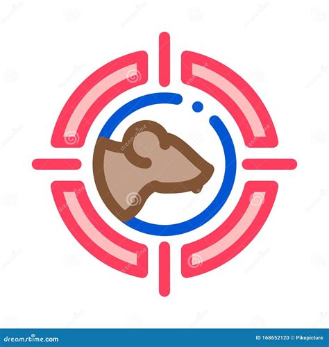 Mouse Target Icon Vector Outline Illustration Stock Vector