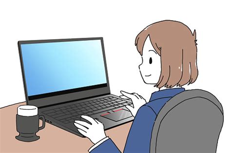 개인용 컴퓨터로 작업하는 사무직 근로자의 일러스트 자료 고객 서비스 담당자에 대한 스톡 벡터 아트 및 기타 이미지 고객