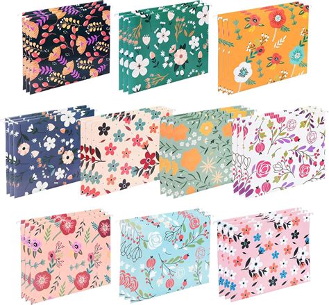 30 Pcs Decorative File Folders Floral Folders 10 Colored