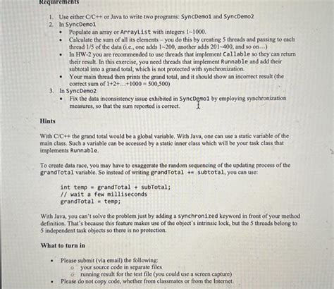 solved 1 use either c c or java to write two programs