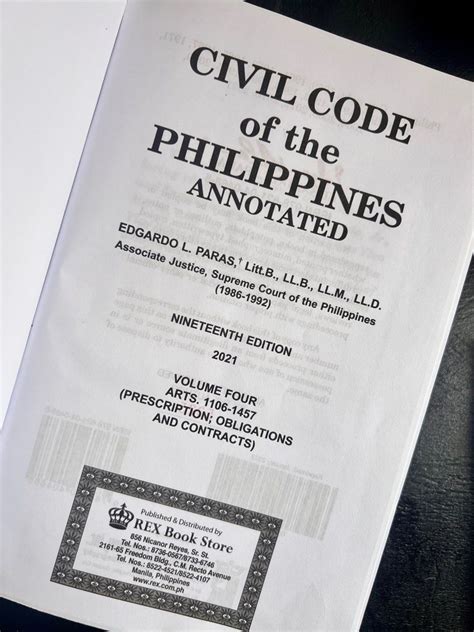 Civil Code Of The Philippines Annotated Hobbies And Toys Books And Magazines Textbooks On Carousell