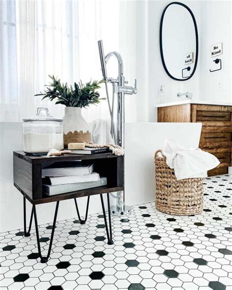 Freestanding Bathtub On Hexagon Tile Flooring Soul Lane