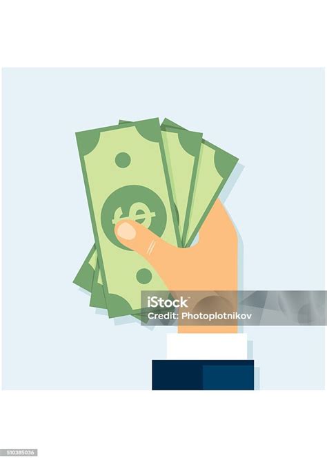 Ilustración De Mano Agarrando Dinero Dinero Facturas De Mano Tipo De