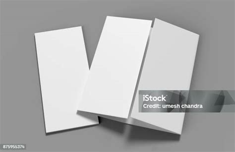 더블 게이트 배 세로 4 패널 안내 책자를 모의 흰색 서식 파일을 빈 프레 젠 테이 션 디자인 3d 그림입니다 책자에 대한 스톡 사진 및 기타 이미지 Istock