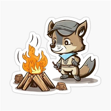 Cub Scout Preparing Camp Fire Sticker For Sale By Tiendascout Redbubble