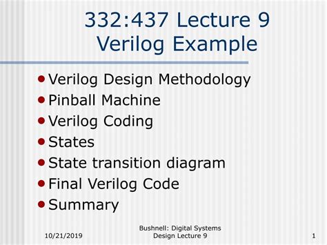 ppt verilog design methodology for pinball machine powerpoint