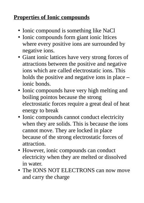 Understanding The Key Characteristics Of Ionic Compounds Chemistry