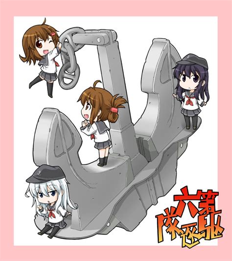 Hibiki Inazuma Ikazuchi And Akatsuki Kantai Collection Drawn By