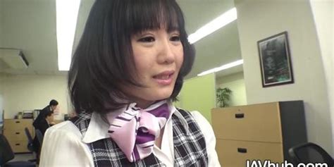 Busty Japanese Secretary Gets Fucked And Creampied By Two Men