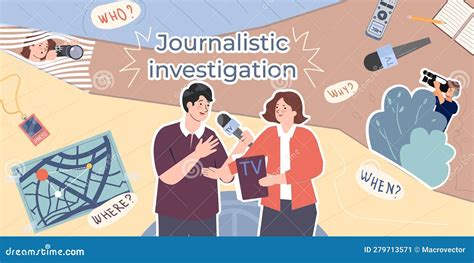 Journalistic Investigations Flat Infographics Vector Illustration