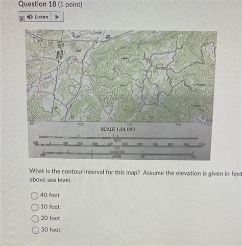 Solved What Is The Contour Interval For This Map Assume The Chegg