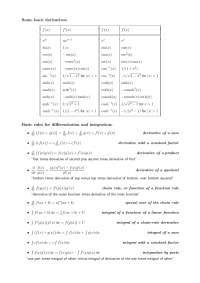 Basics Of Differentiation And Integration Docsity