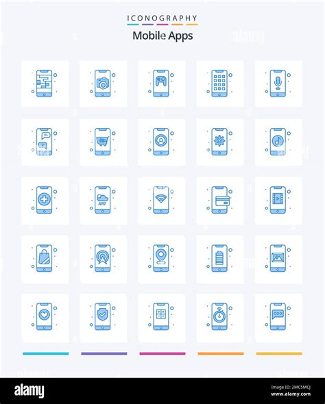 Creative Mobile Apps Blue Icon Pack Such As Smartphone App App