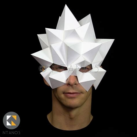 Blast Mask Easy Low Poly Polygon Mask Pdf Download Etsy