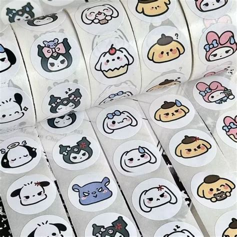 200pcsroll Sanrio Sticker Material Decorative Cinnamoroll Sealing
