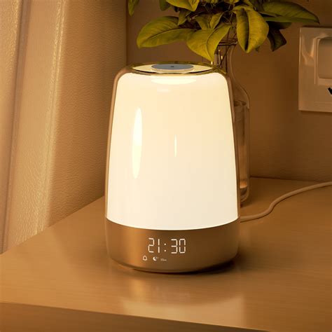 Hansang Bedroom Night Light Alarm Clock Dimmable Led With Nature