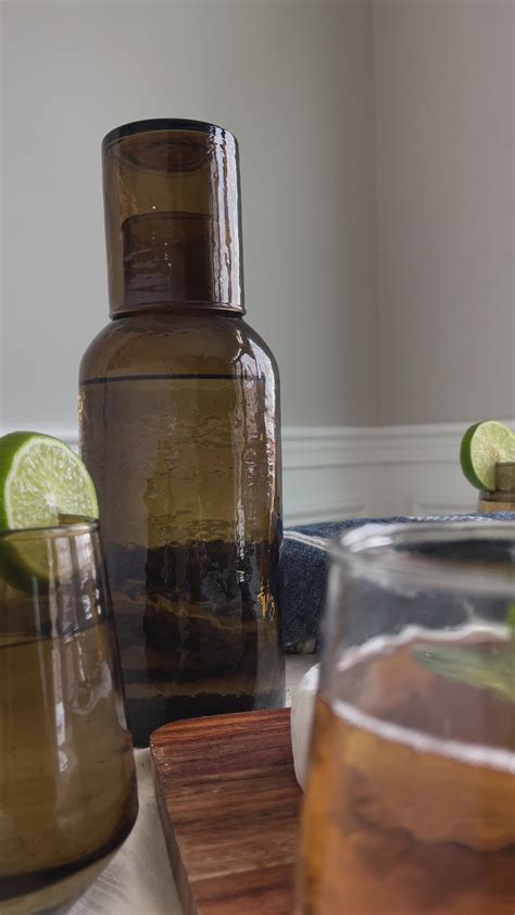 Handblown Hammered Glass Carafe Fair Trade Drinkware