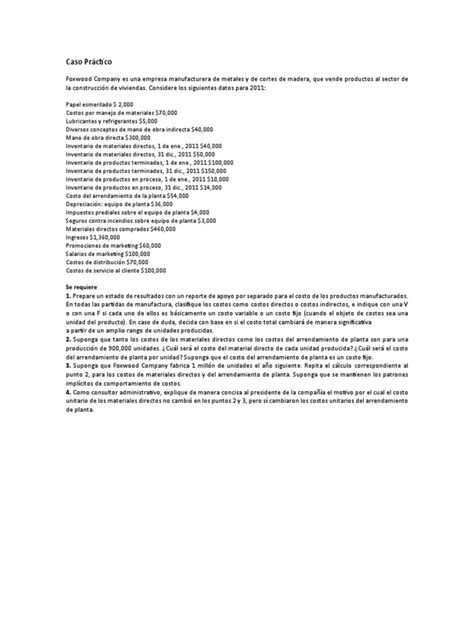 Caso Práctico1 Descargar Gratis Pdf Negocios Económicos Business