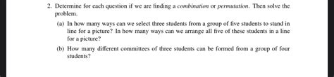 solved determine for each question if we are finding a