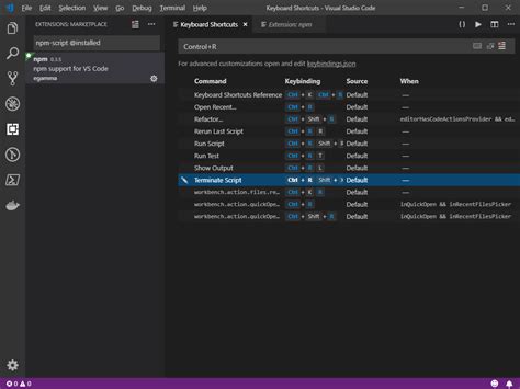 Keyboard Shortcut Conflicts With Open Recent · Issue 42 · Microsoftvscode Npm Scripts · Github