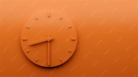 Premium Photo Minimal Orange Clock 830 Half Past Eight O39clock