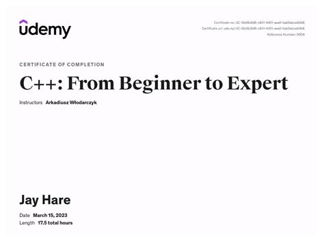 Udemy C Programming Certificateofcompletion Lifelonglearning Jay