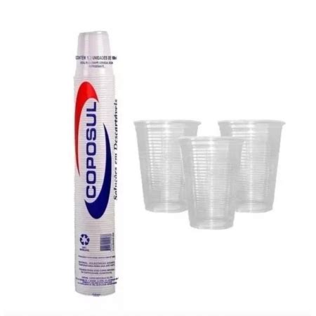 Copo Pl Stico Descart Vel Estriado Transparente Econopot Ml Cx Unidades Cx X
