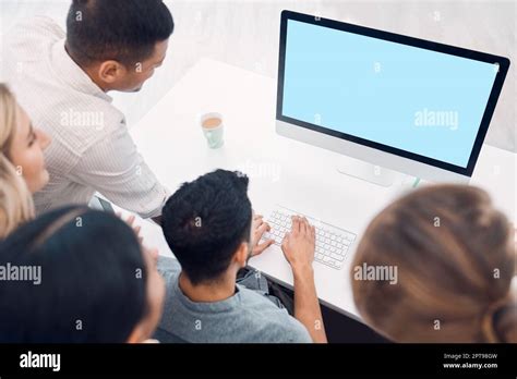 Creative Marketing Collaboration And Teamwork On Computer Green Screen