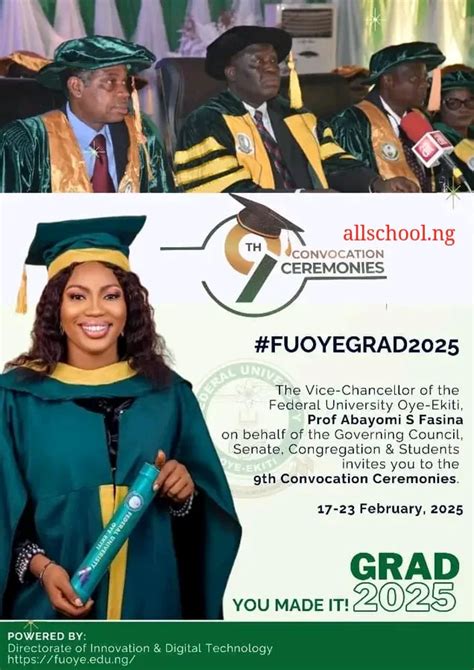 Fuoye Convocation Ceremony Date 2025 Announced Updated Allschoolng