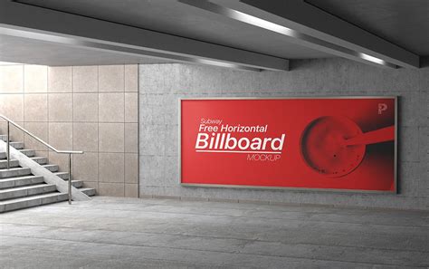 Free Subway Horizontal Billboard Mockup Psd