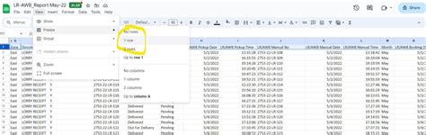 How To Freeze A Row In Google Sheets Spreadsheettricks