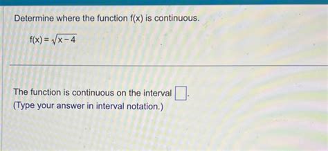 Solved Determine Where The Function Fx ﻿is