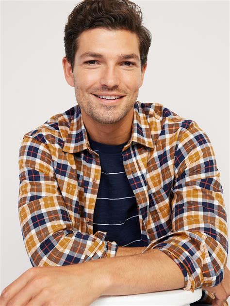 Regular Fit Built In Flex Everyday Plaid Shirt For Men Old Navy