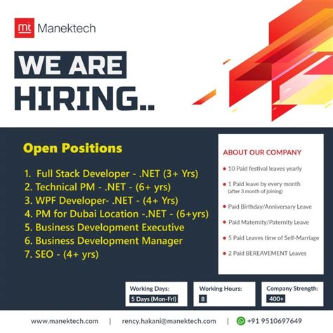 Manektech On Linkedin Newcareeropportunities Newbeginnings
