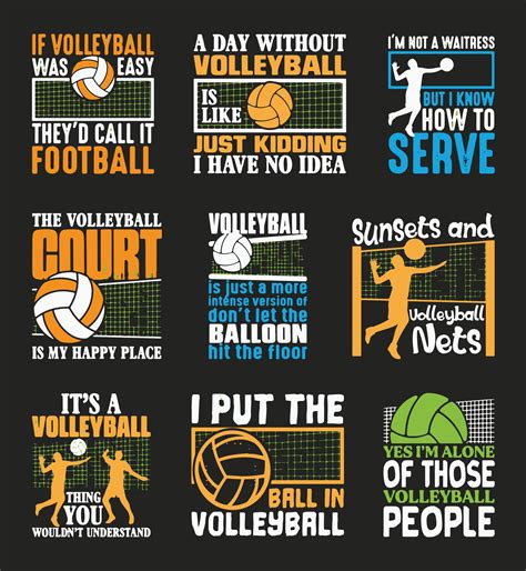 Volleyball T Shirt Design Bundle Vector Volleyball T Shirt Design
