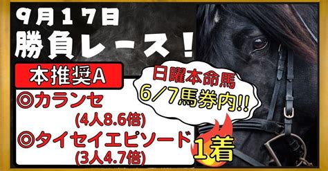 9月17日土中央競馬勝負レース｜みなみ競馬｜note