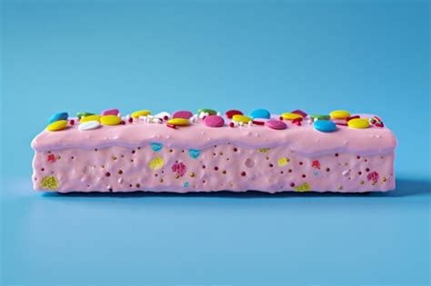 A Pink Rectangular Object With Sprinkles On It Premium Ai Generated Image